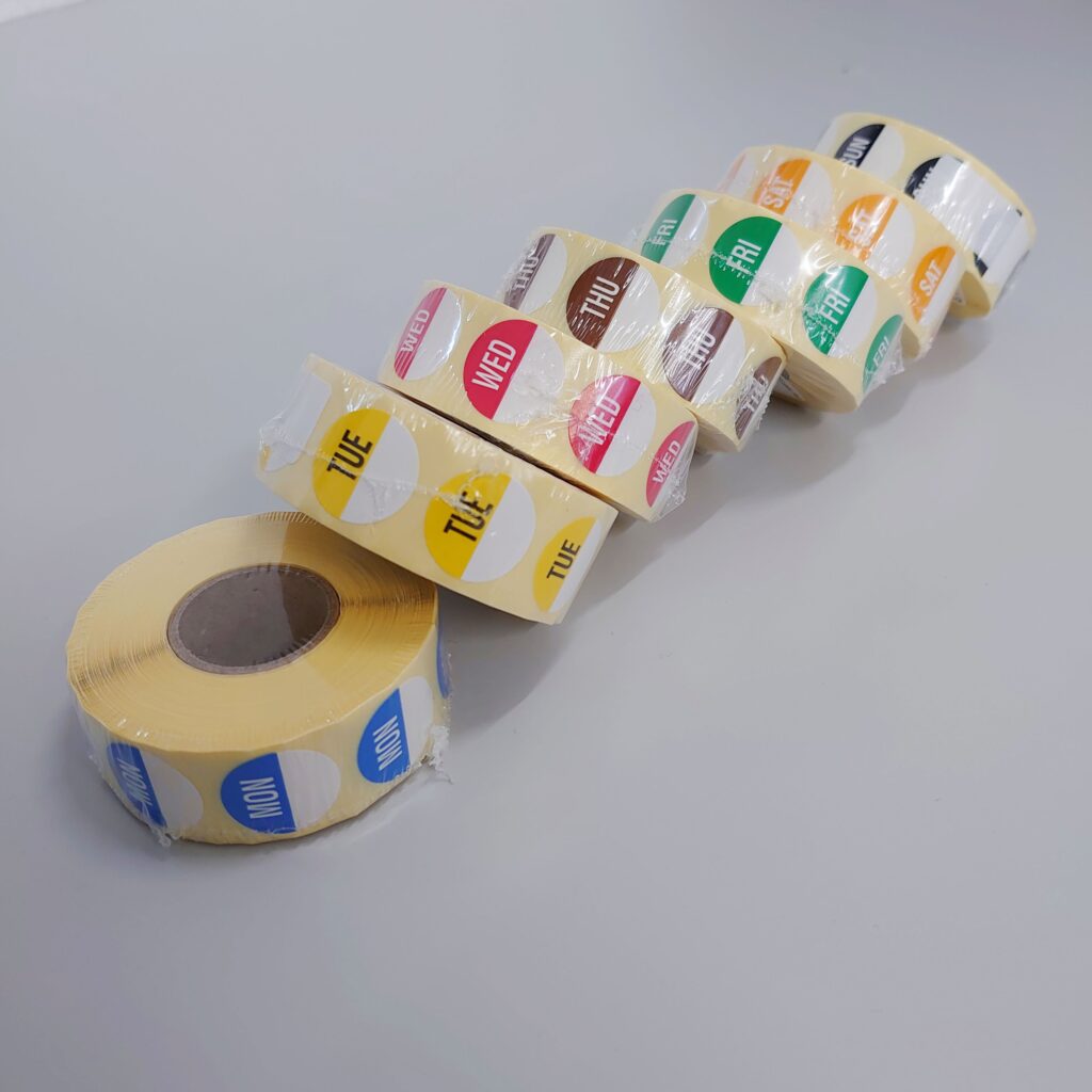 Day Dot Labels x 1000 19mm – Mon, Tue, Wed, Thu, Fri, Sat, Sun - Direct ...