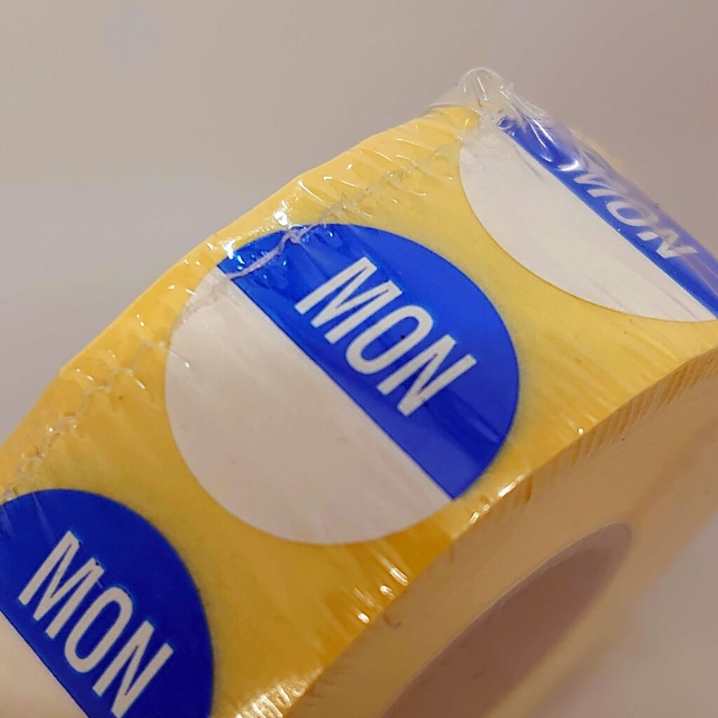 Day Dot Labels x 1000 19mm – Mon, Tue, Wed, Thu, Fri, Sat, Sun – Direct ...