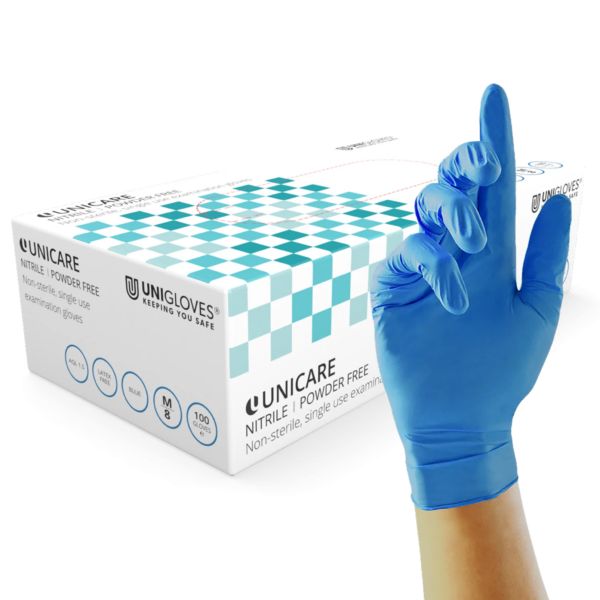 Unicare Blue Nitrile Examination Gloves - Direct Janitorial Solutions Ltd